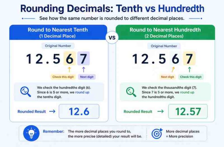 Rounding Calculator Online, Nearest Tenth, Hundredth, Decimal
